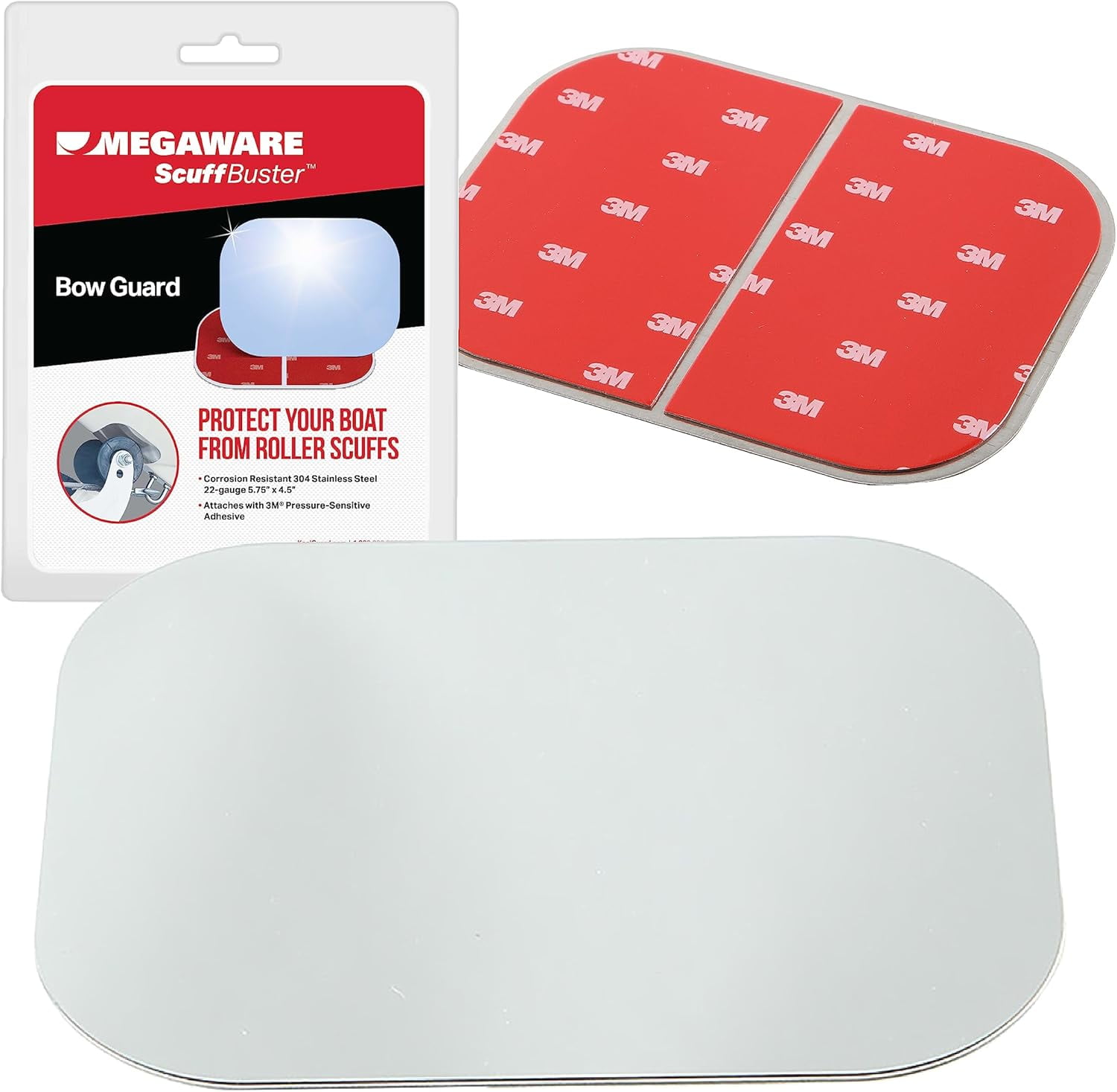 Megaware - ScuffBuster Bow Guard for Boats - Protects from Scuffs and Scratches - Stainless ...