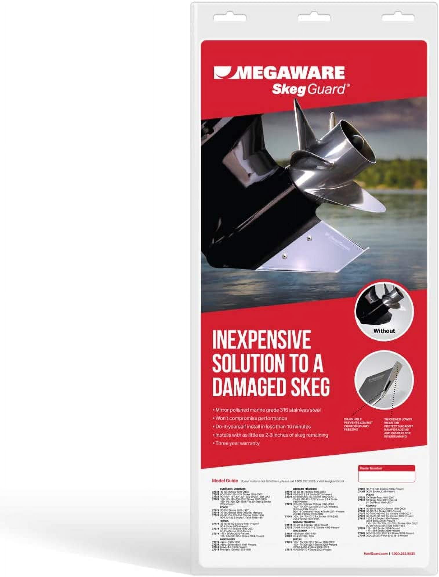 Megaware SkegGuard 27051 Stainless Steel Replacement Skeg - Walmart.com