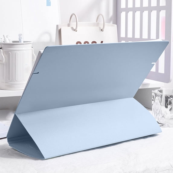 Meggemo A4 Plastic Writing Clipboard with Foldable Stand Paper Storage ...