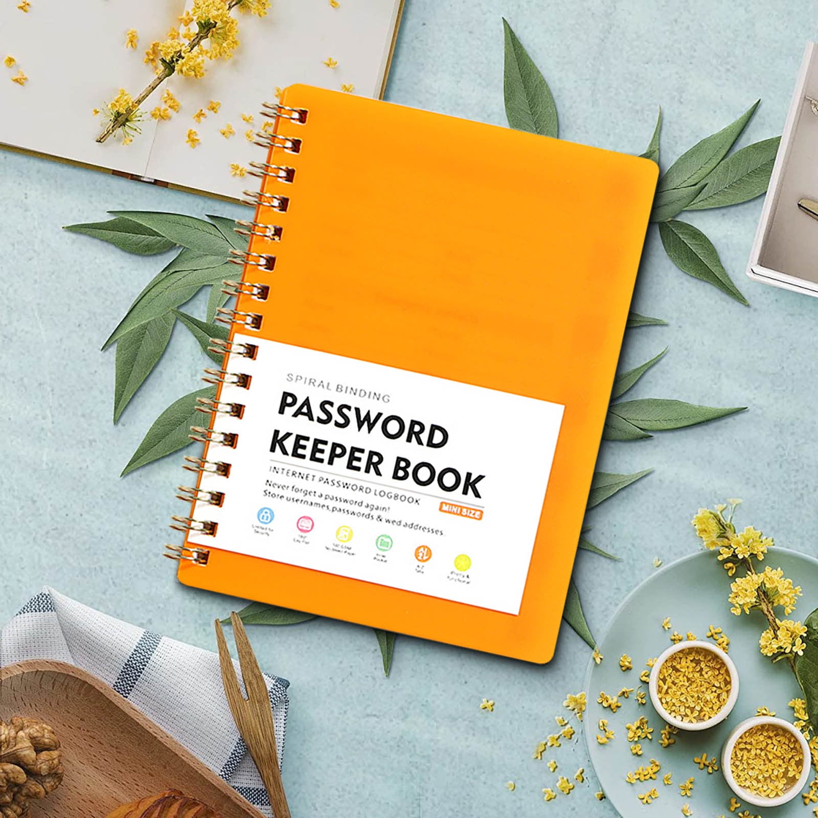 Meggemo A6 Password Journal PP Coil Note Alphabet Label Index For ...