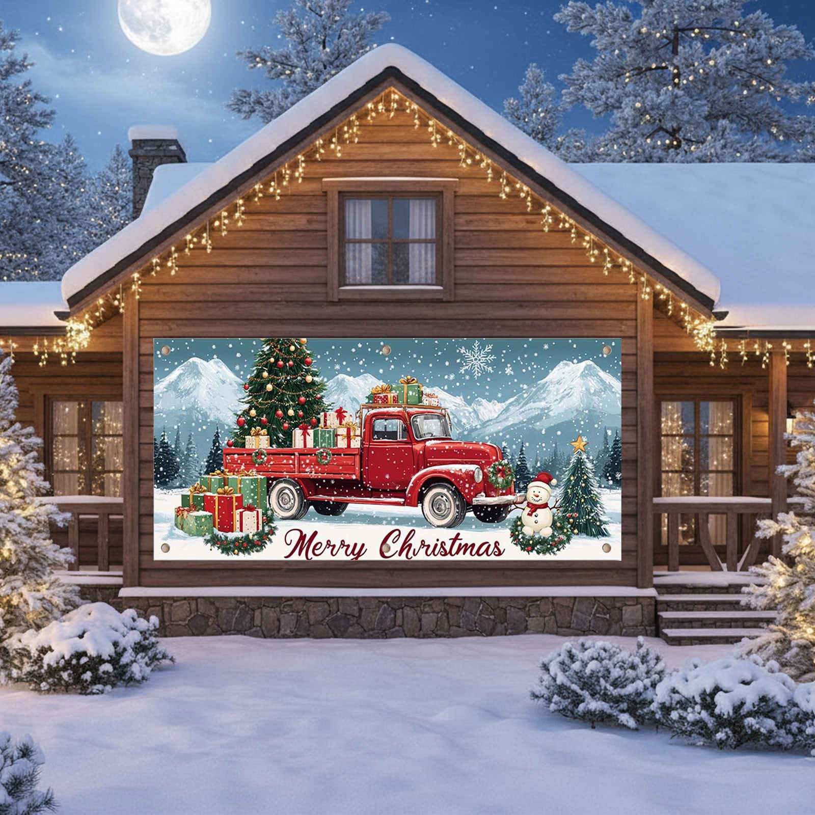 Meggemo Christmas Outdoor Yard Background Cloth Version Four Winter ...