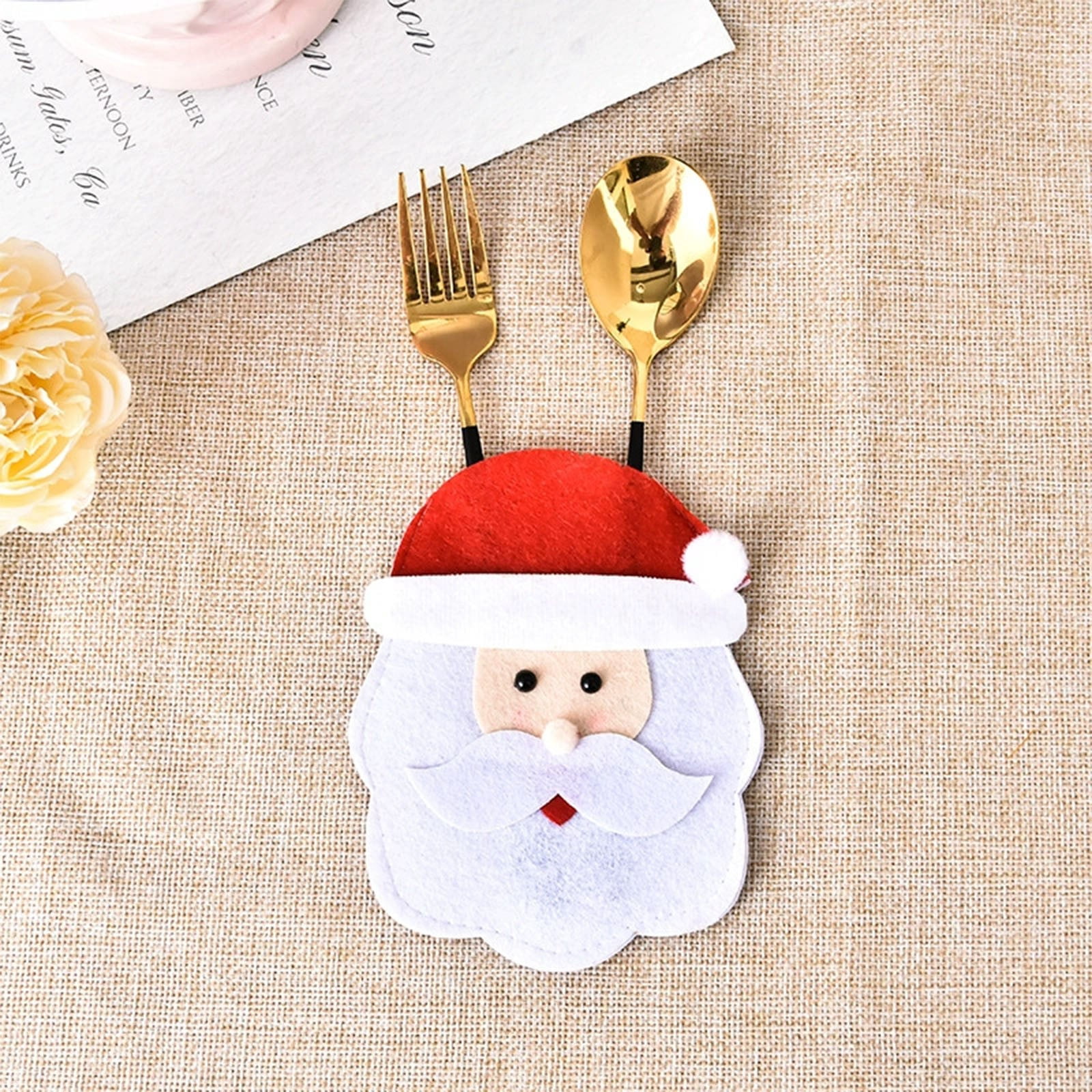 Meggemo Classic Felt Christmas Utensil Covers Festive Western Dinner ...