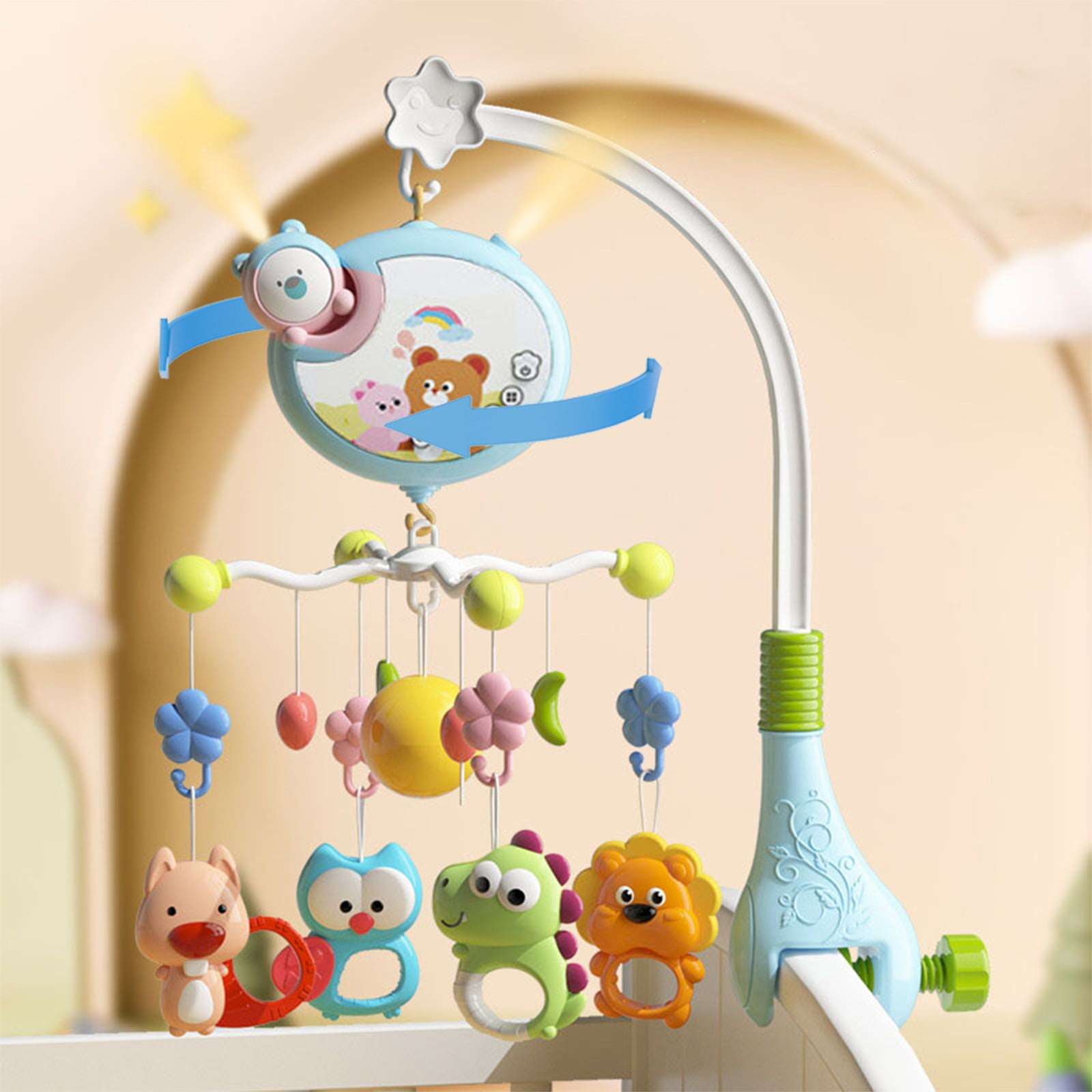 Meggemo Crib Mobile With Music And Lights,Nursery Musical Mobile,Toys ...