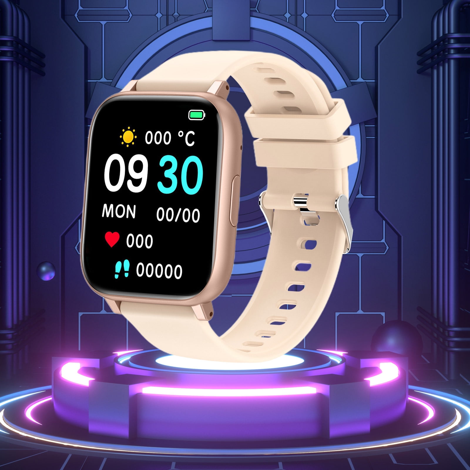 Meggemo Gold H9 Sports Smart Watch Bluetooth Calling Message Reminder ...
