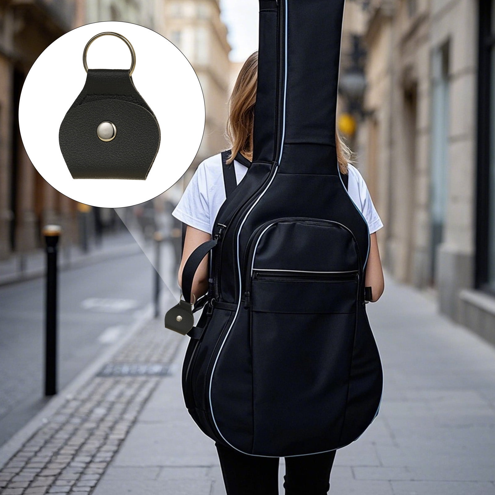 Meggemo Guitar Pick Storage Bag Keychain Portable Organizer for Guitar ...