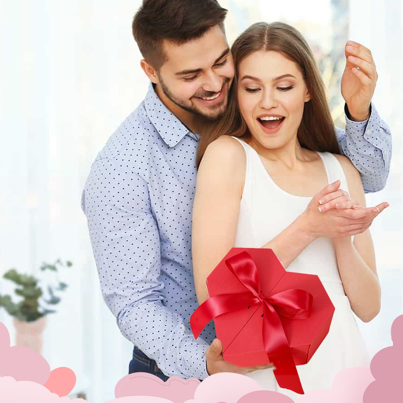 Meggemo Heart Shaped Gift Box Valentine's Day Decor Romantic Love ...