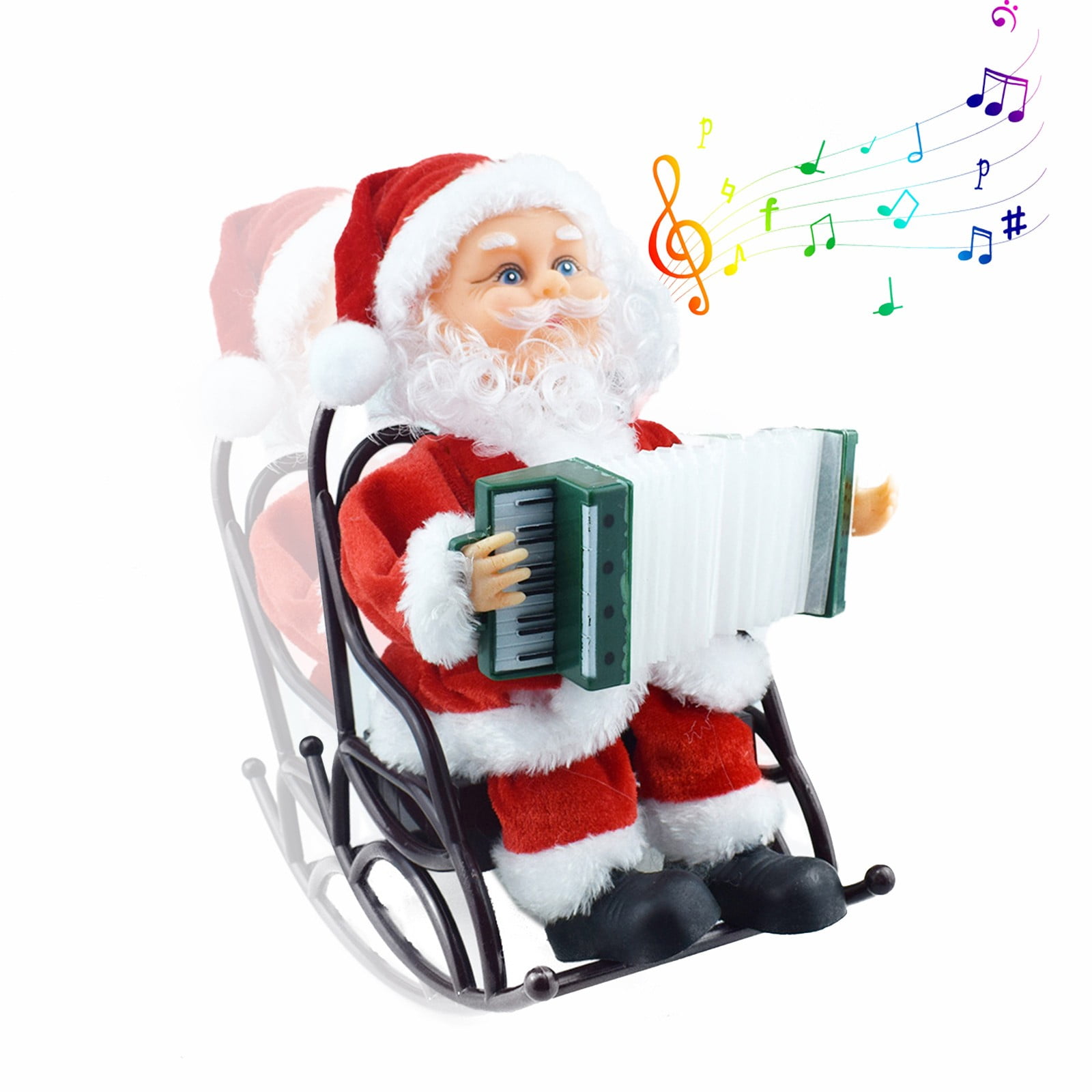 Meggemo Musical Dancing Santa Claus Ornament Lighted Figurine Playing ...