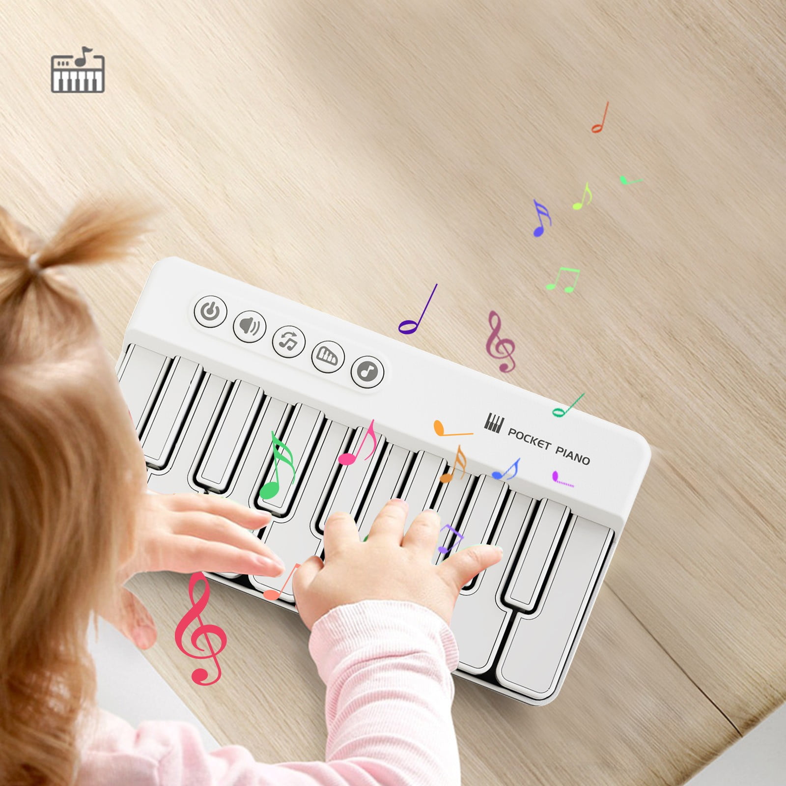 Meggemo Portable Light Up Piano Keyboard Toys,Mini Electronic ...