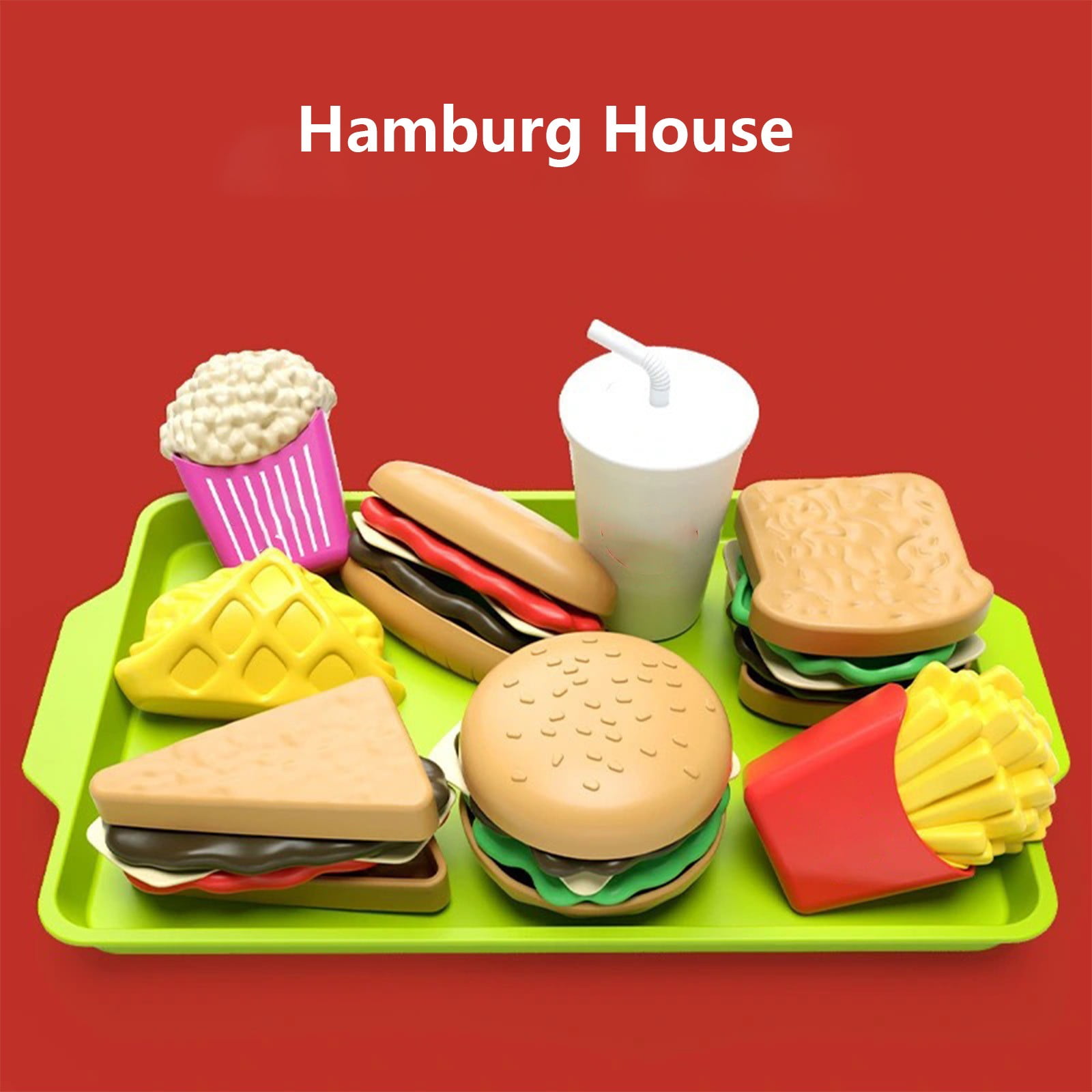 Meggemo Pretend Play Fast Food Set, Play Food For Kitchen - Play ...