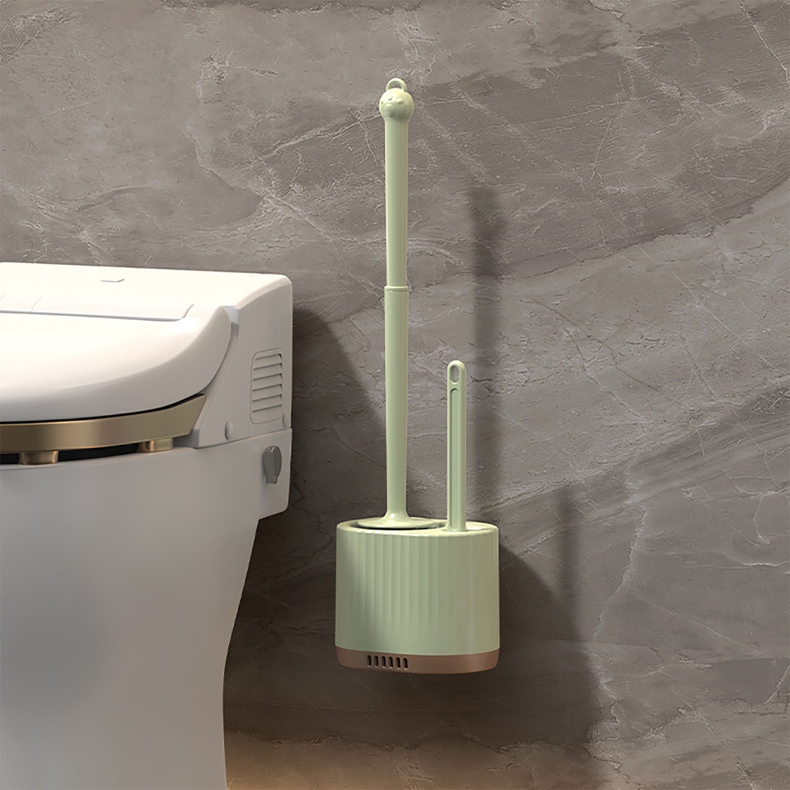 Meggemo Wall Mounted Toilet Brush Long Handle No Dead Angle Cleaner ...