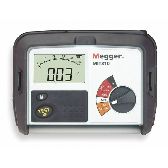 Megger Megohmmeter, 1000V DC, LCD MIT310 - Walmart.com