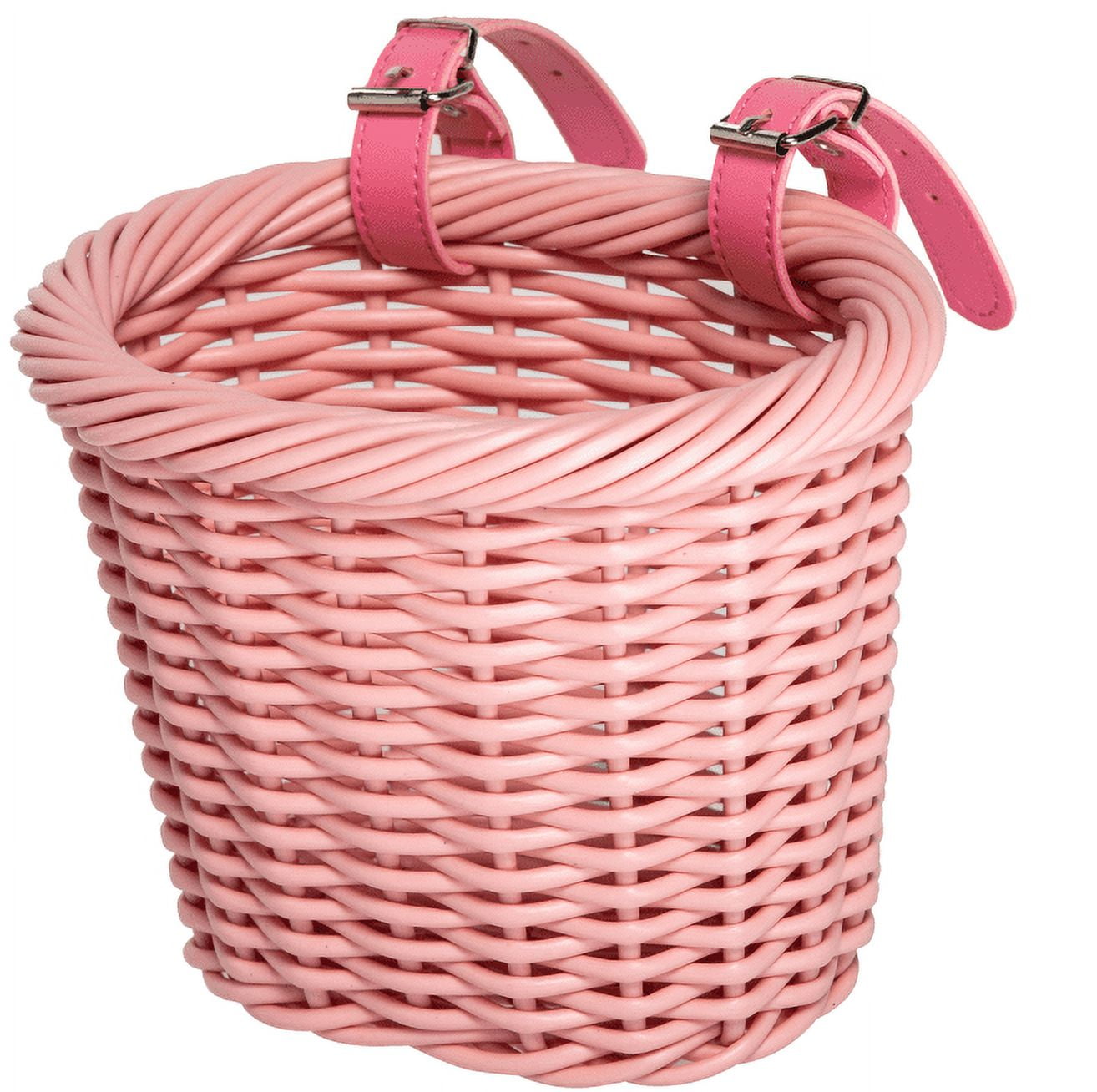 Meghna Children's Pink Woven Bike and Scooter Basket for Little Girls ...