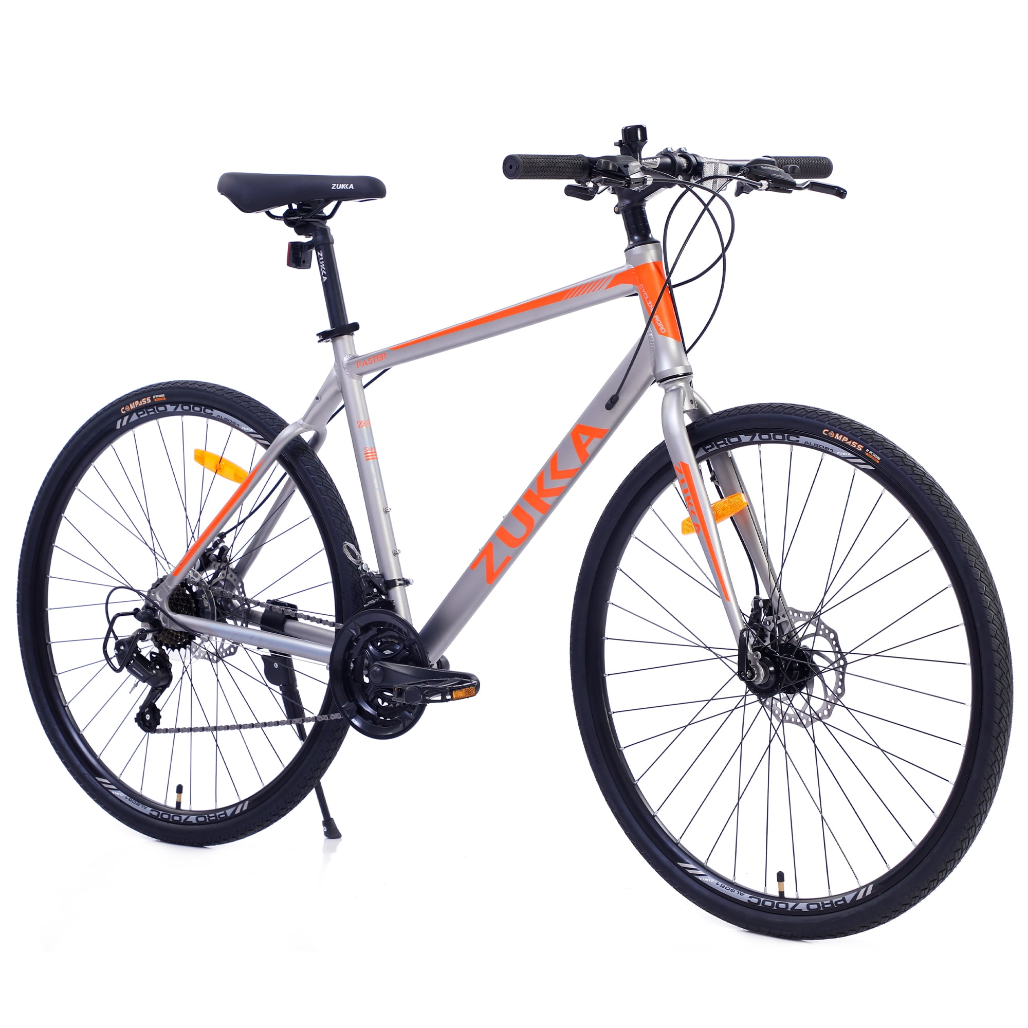 Meghna Lightweight Hybrid Road Bike 700C 21 Speed Aluminum Alloy Frame for Unisex Adult Gray ...