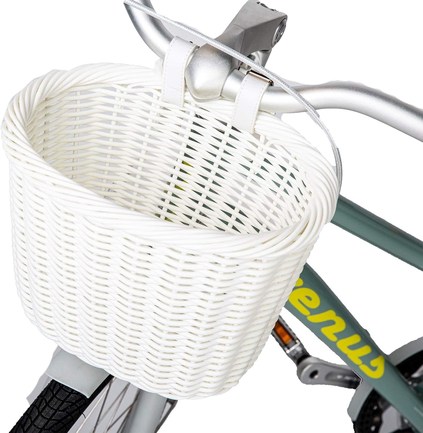 Meghna Large Woven Bike Basket for Adults and Teens, Waterproof Storage for Handlebar Bicycle in ...