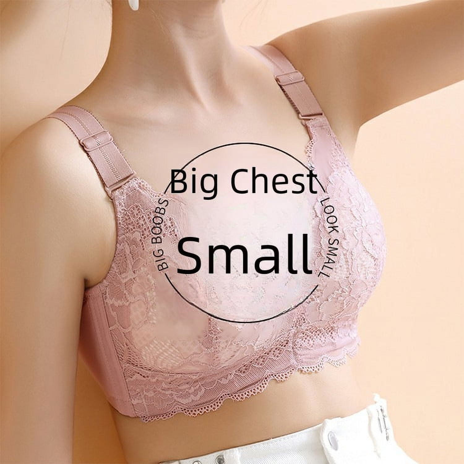 Megngio Latex Underwear Women's Big Chest Showy Small Bra Collapsing Accessary Breast Thin Large ...