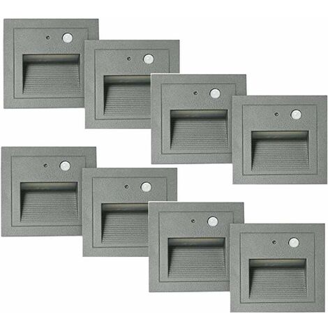 Megngio Pack of 8 LED Recessed Wall Spotlight 3W Wall Light Stair Step ...
