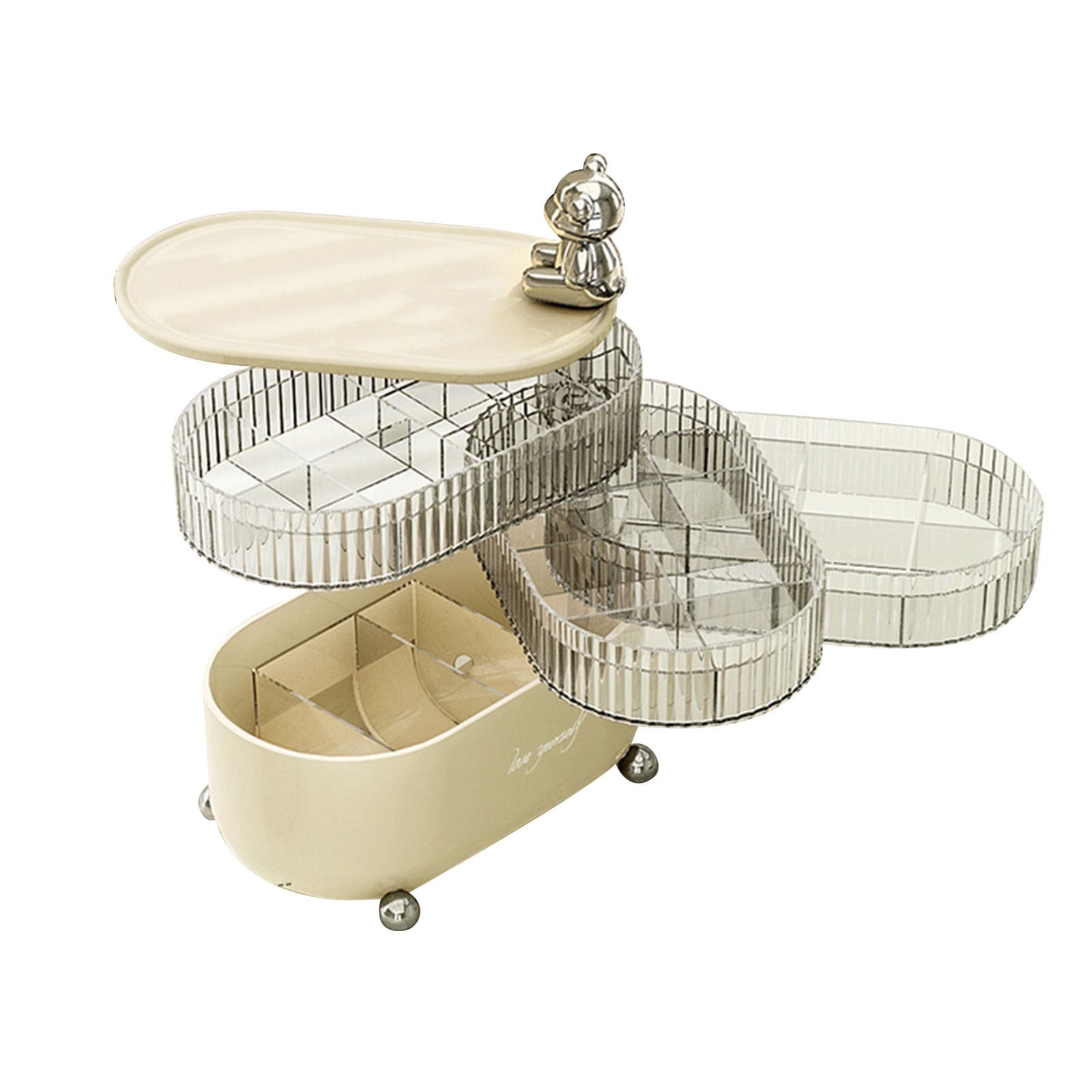 Megngio under 20$ Powder Puff Storage Box, Rotating Multi-layer ...