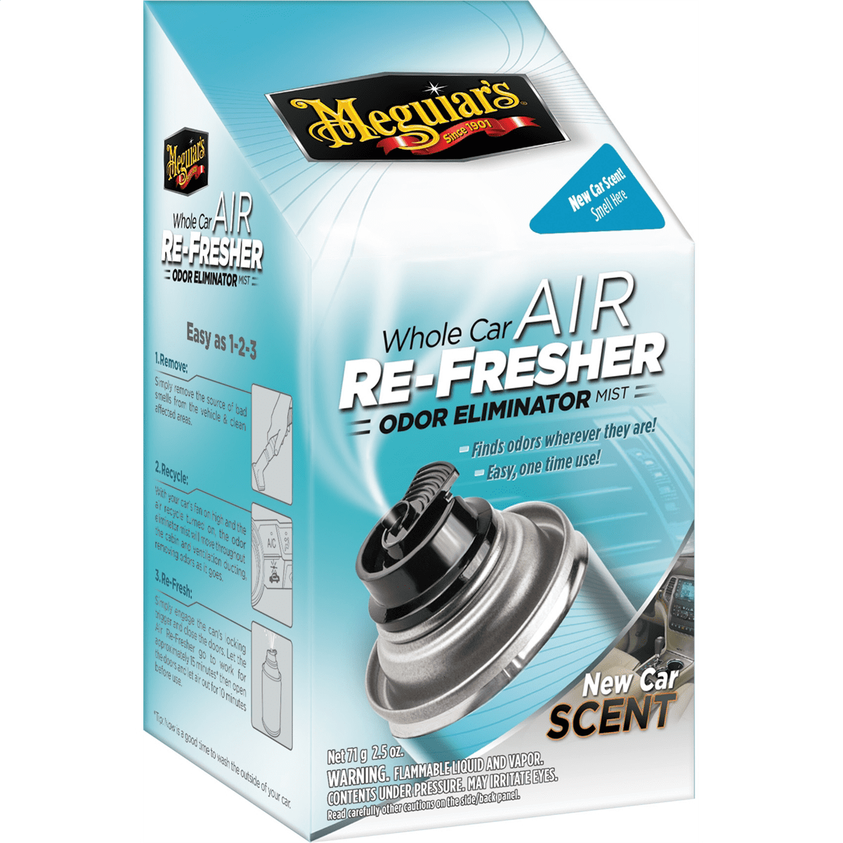 Meguiar s Whole Car Air Re Fresher Odor Eliminator Mist New Car Scent G16402 2 oz