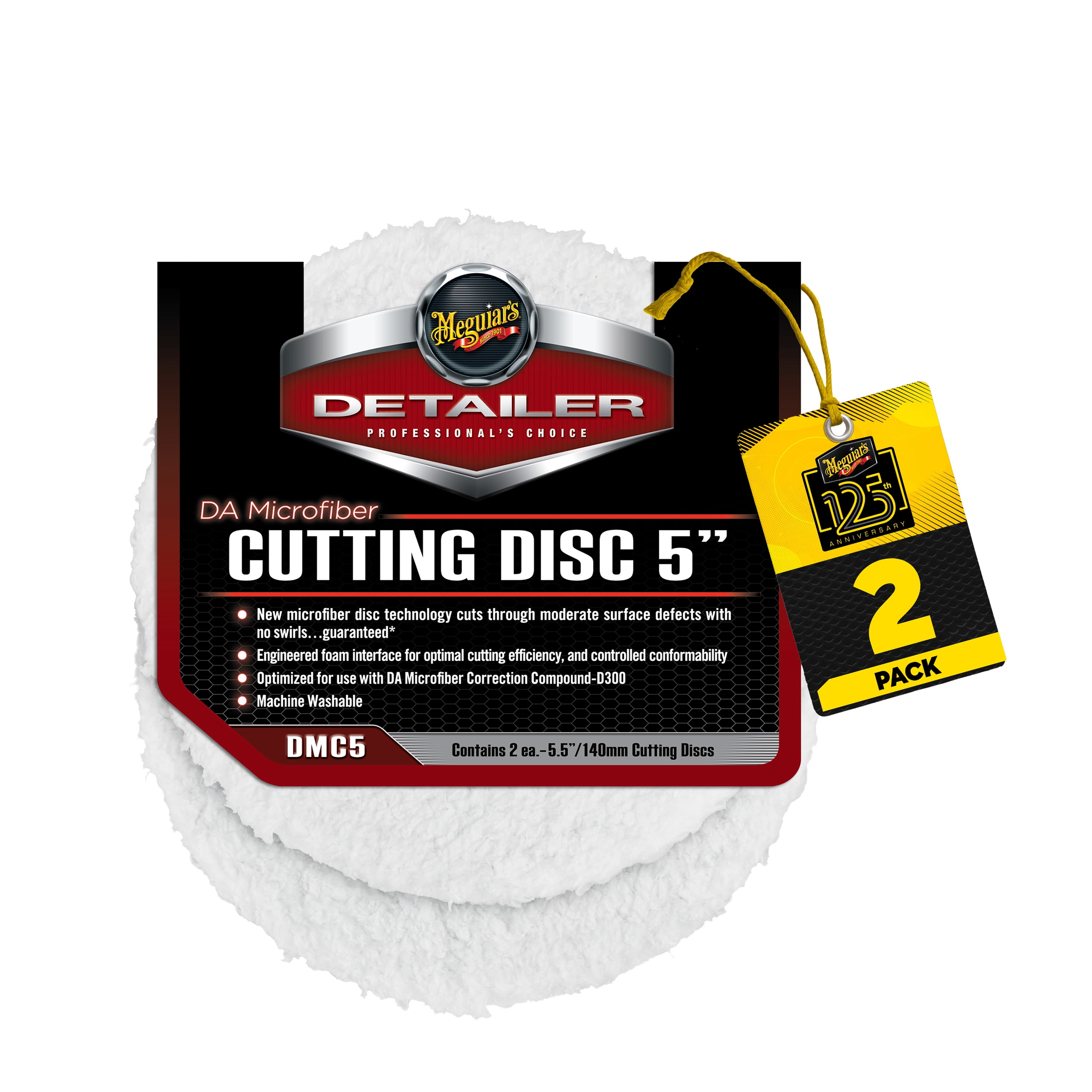 Meguiar's DA Microfiber Cutting Disc - 5 Inch, DMC5, 2 Pack - Walmart.com