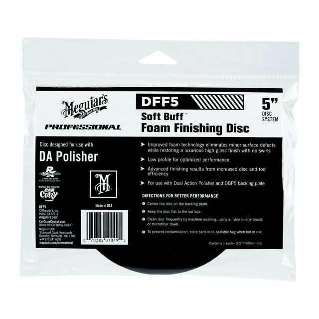 Meguiar's DFF5 Soft Buff DA (Dual Action) 5" Foam Finishing Disc, 1 Pack - Walmart.com