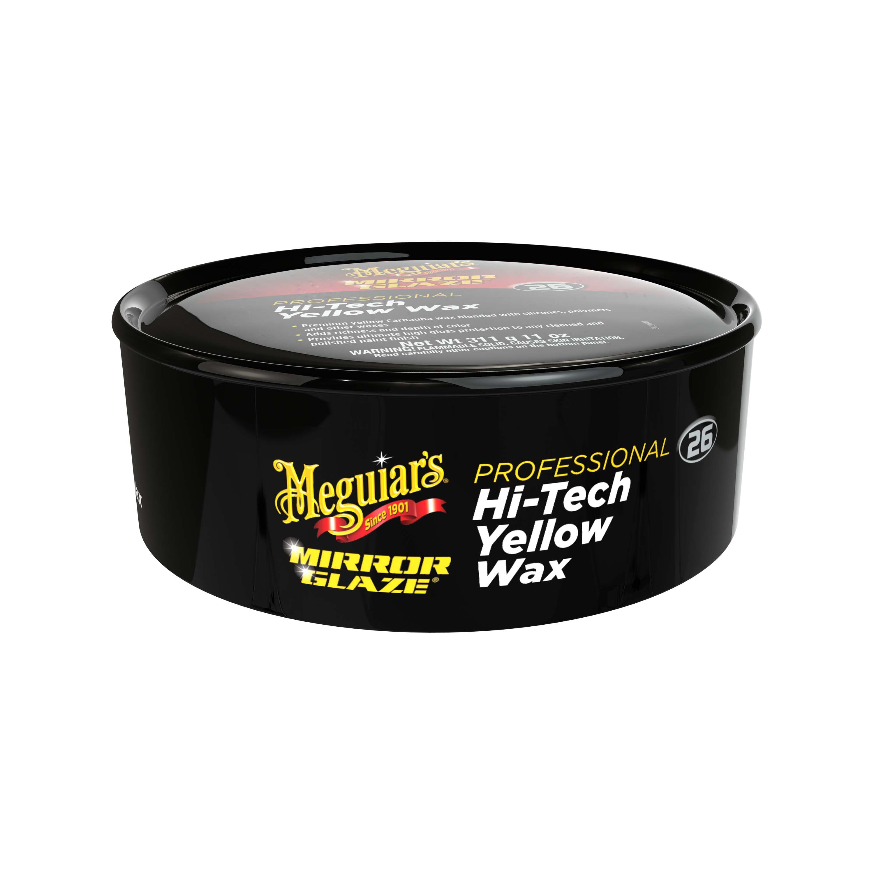 Meguiar's Hi-Tech Yellow Wax, Premium Carnauba Polymer Paste, 11 Oz ...
