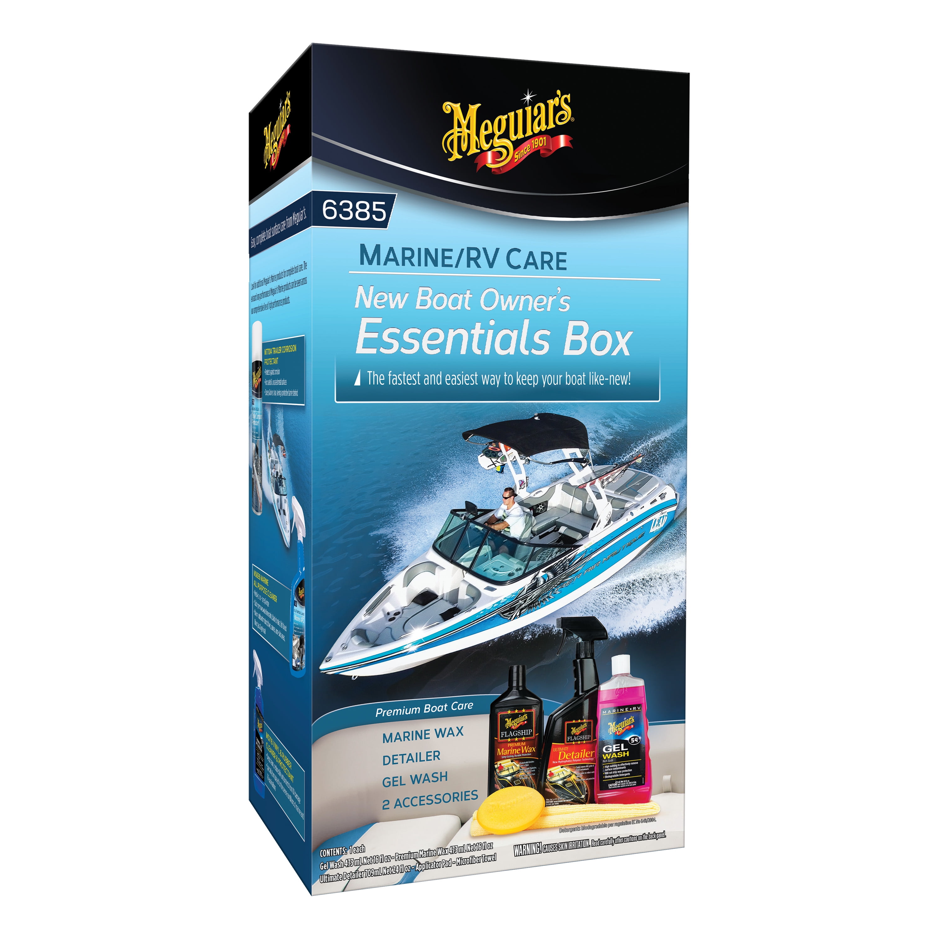 Meguiar’s M6385 Marine/RV Care New Boat Owner’s Essentials Box Kit, 1 ...