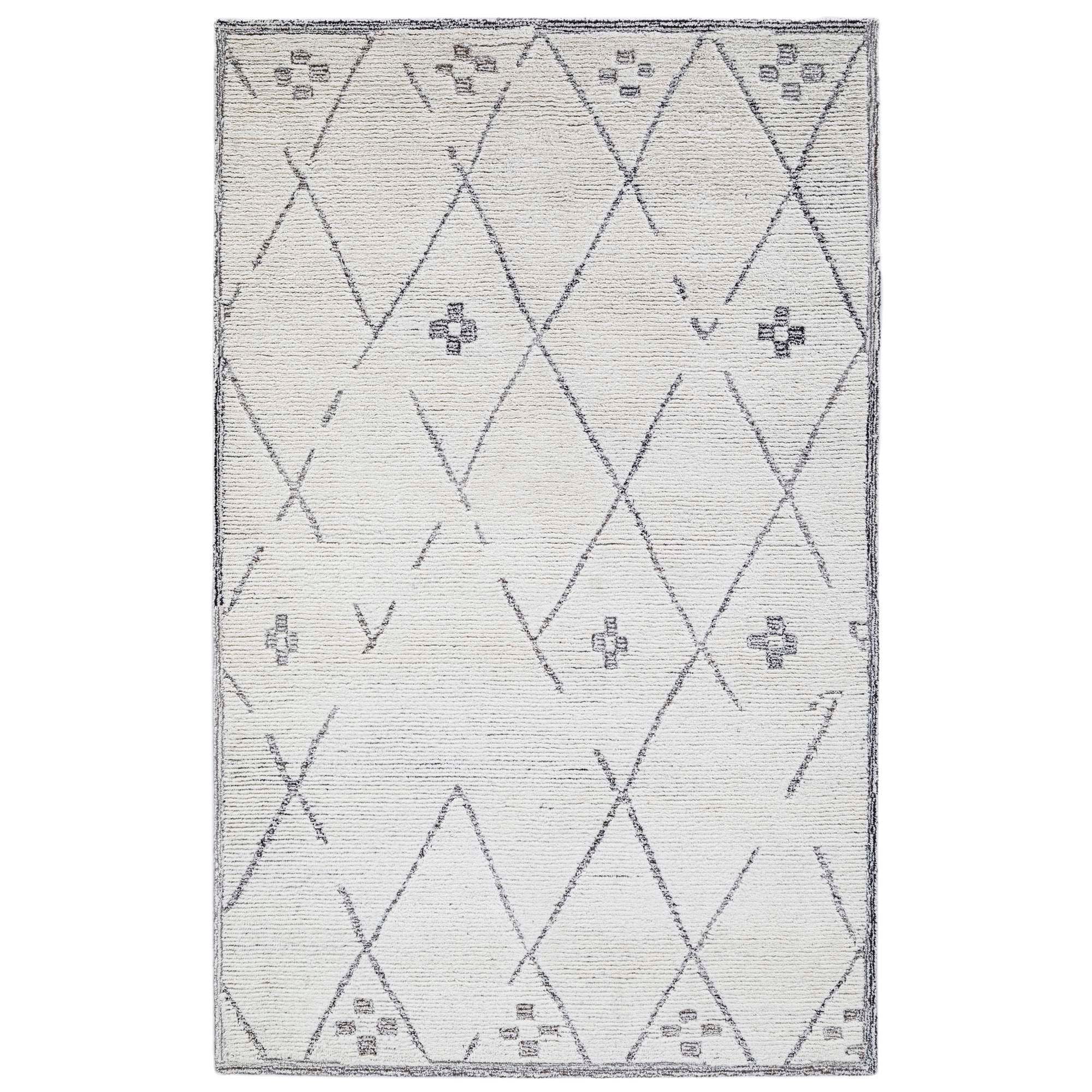 Meher Diamond Area Rug, Charcoal - 2'x3' - Walmart.com