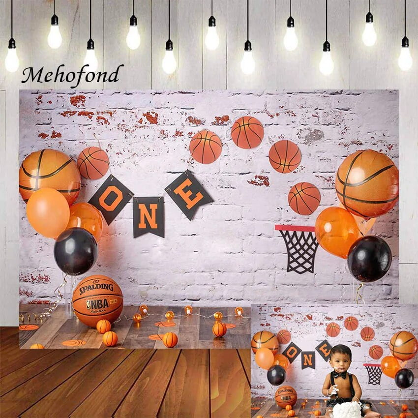 Mehofon Photography Background Brick Wall Basketball Boy 1st Birthday ...