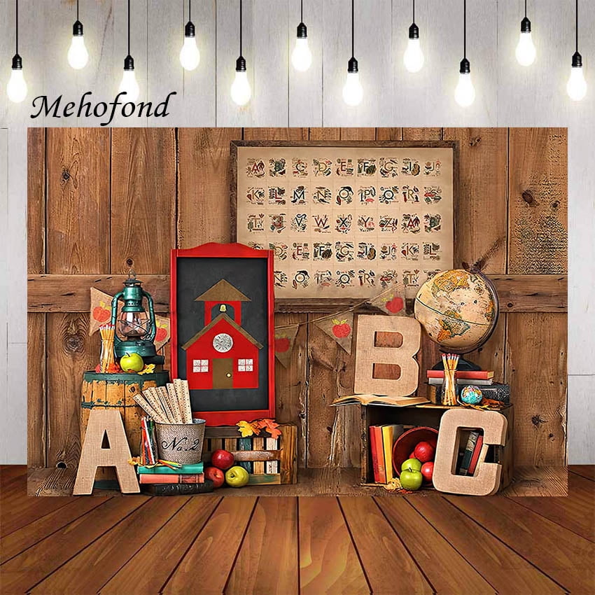 Mehofon Photography Background Classroom ABC Vintage Wood House Back to ...