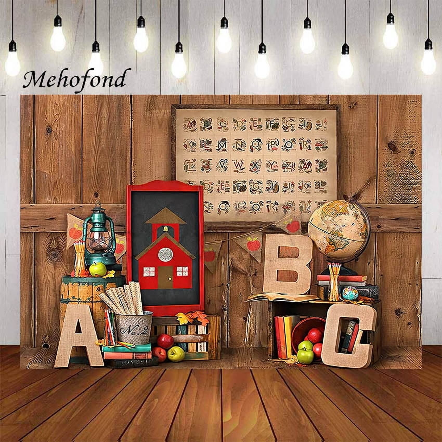 Mehofon Photography Background Classroom ABC Vintage Wood House Back to ...