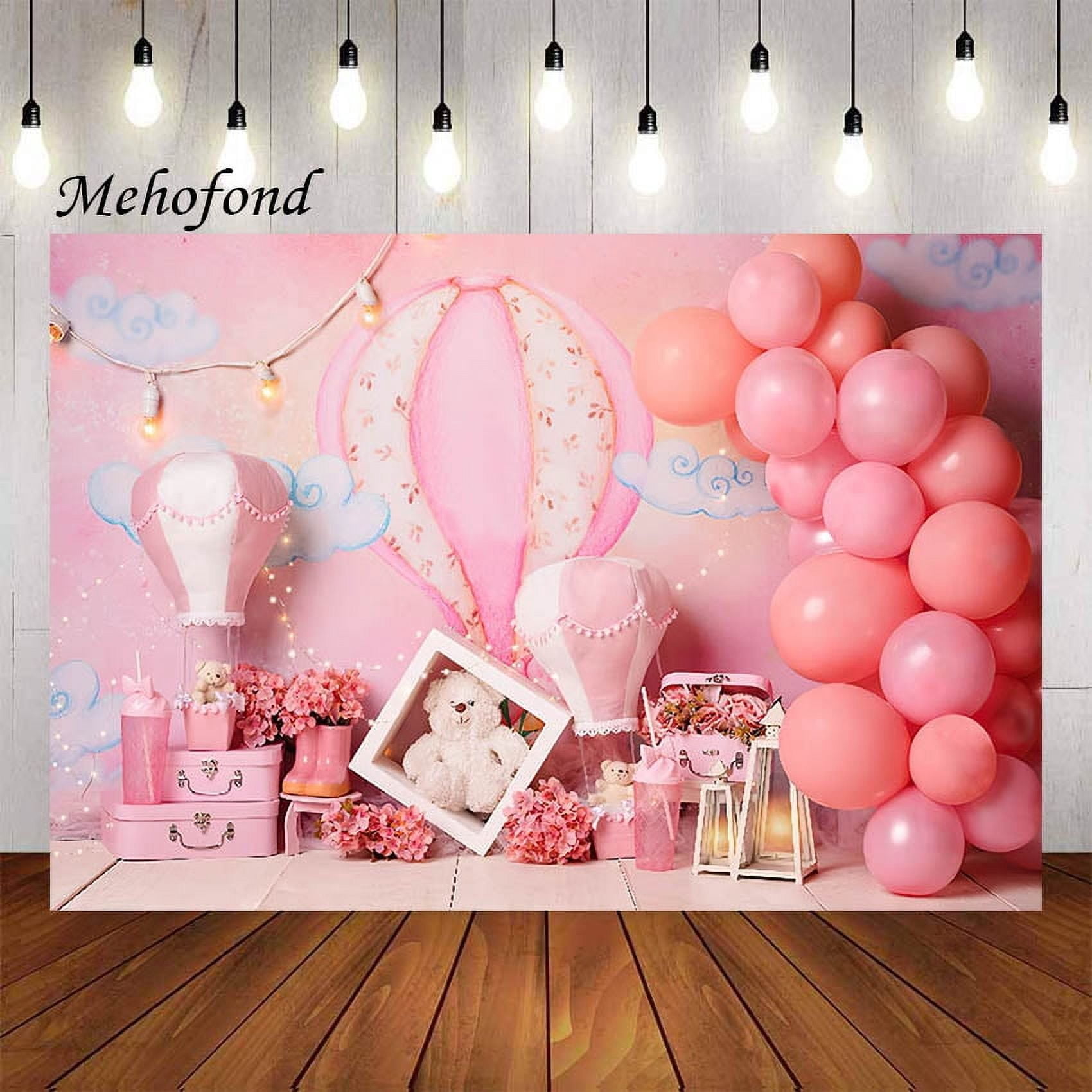Mehofon Pink Hot Air Balloon Party Photography Background Adventure ...