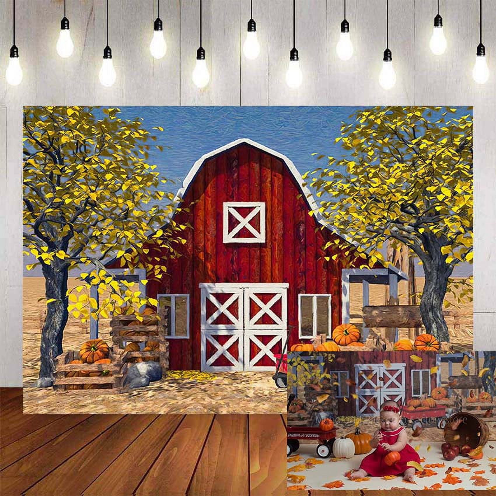 Mehofond 1st Birthday Party Photography Background Autumn Farm Barn ...