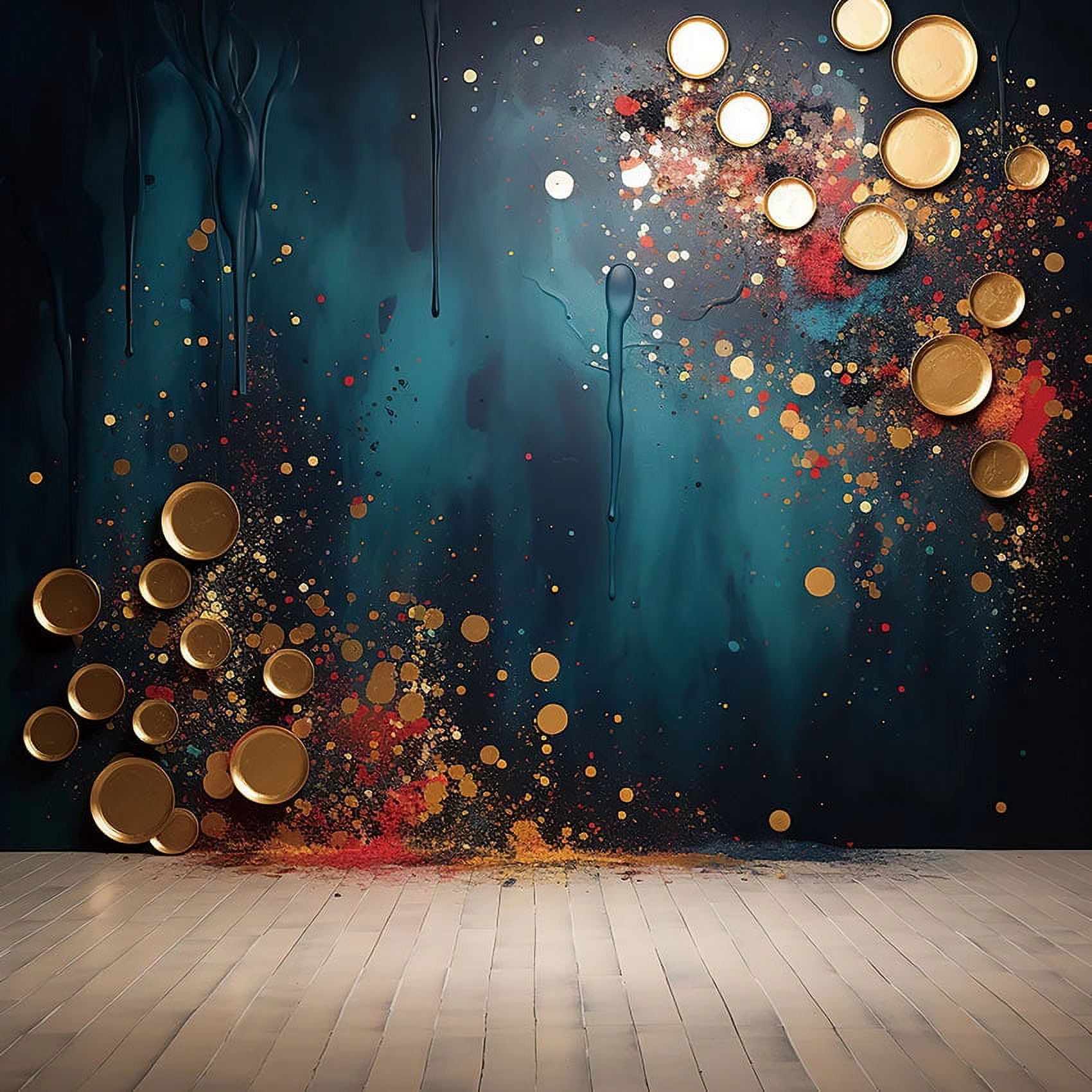 Mehofond Art Splattered Shadow Circle Backdrops Child Birthday Party ...
