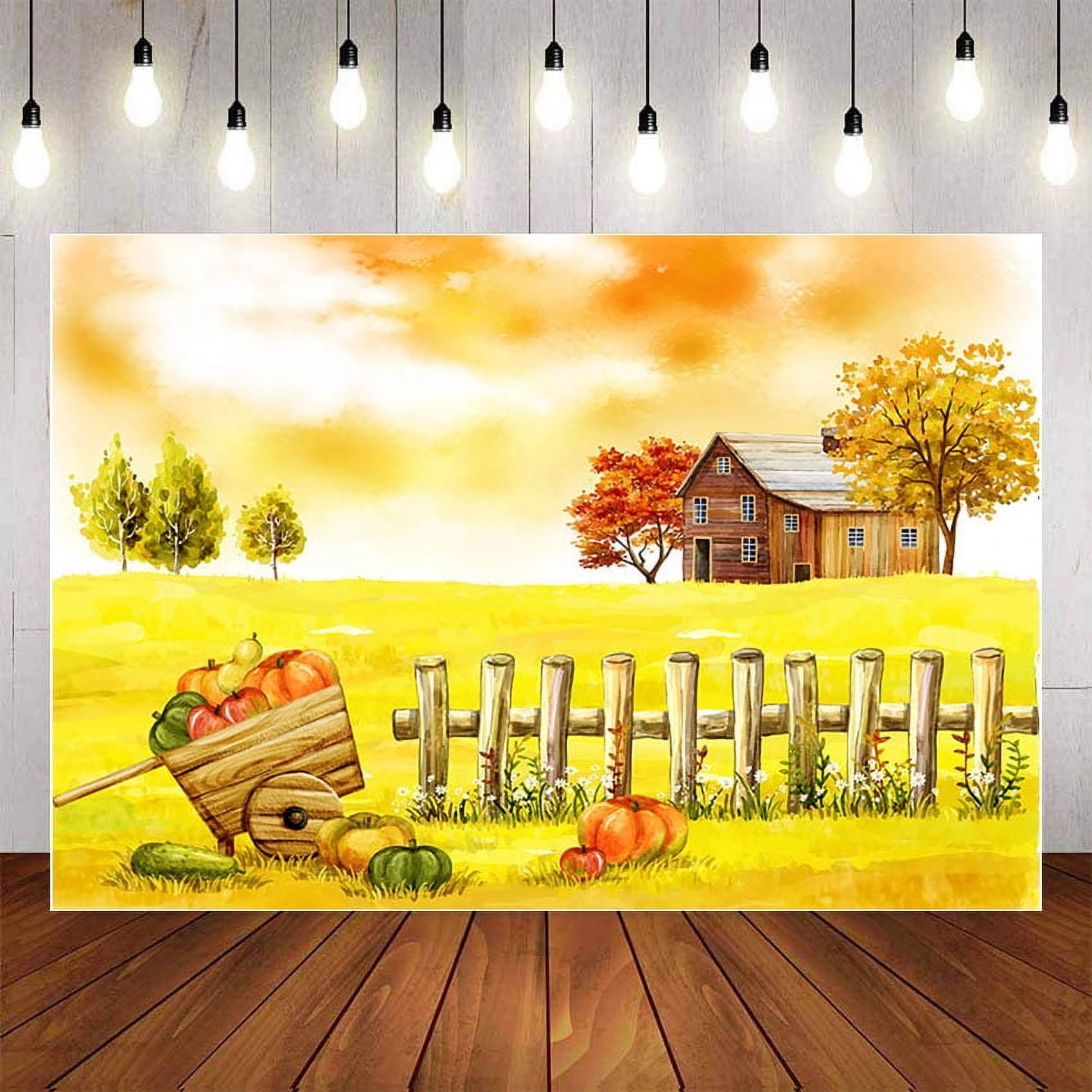 Mehofond Autumn Photography Background Fall Barn Door Harvest Pumpkins ...