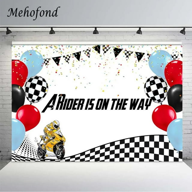 Mehofond Baby Shower Celebration Decoration Backdrop Birthday Racing ...