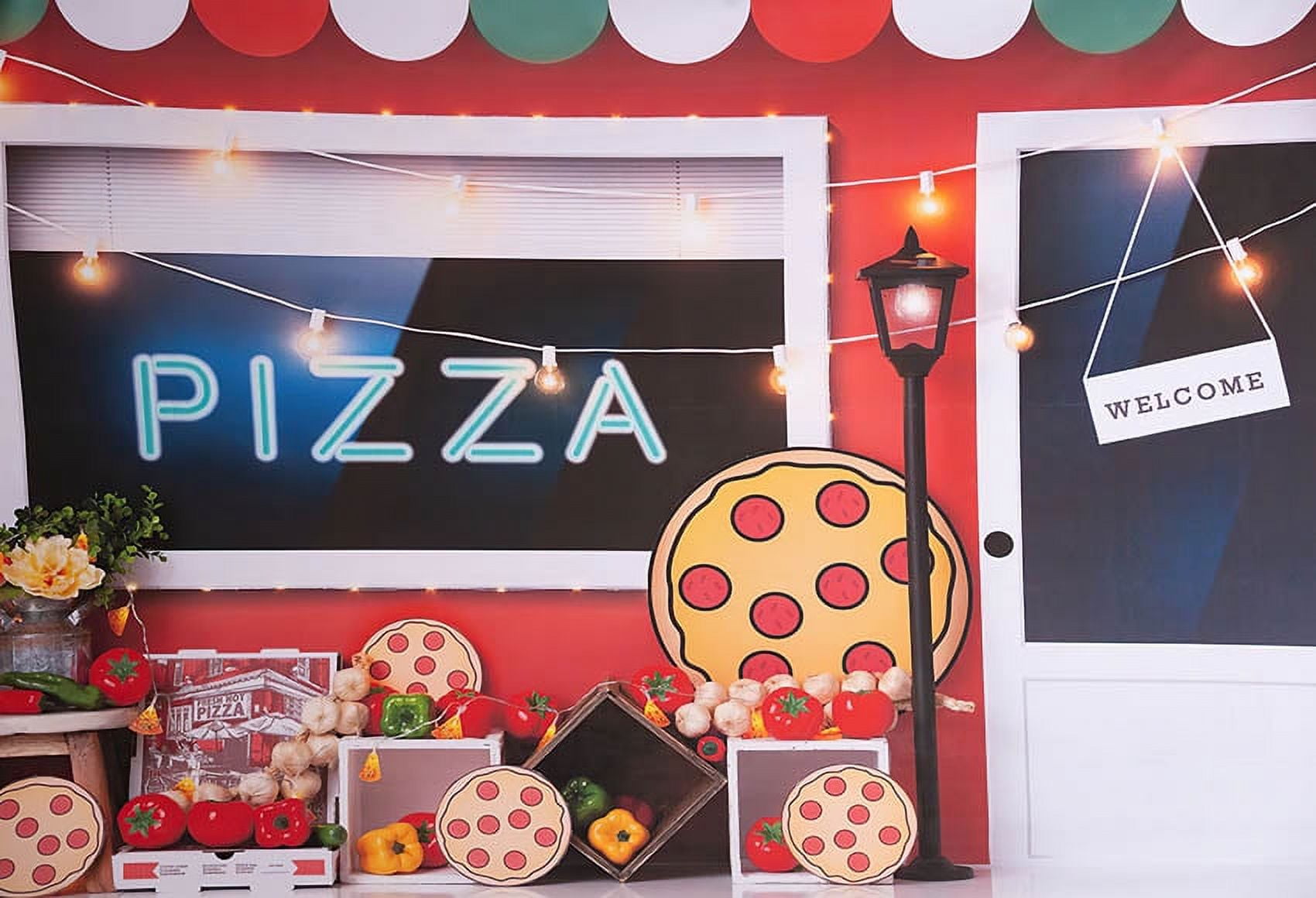 Mehofond Baby Shower Pizza Themed Party Backdrop Street Lamp Tomato ...