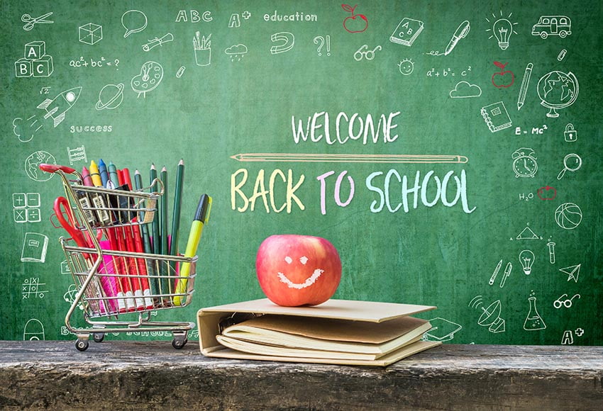 Mehofond Back to School Photography Background Chalkboard Colorful Pens ...