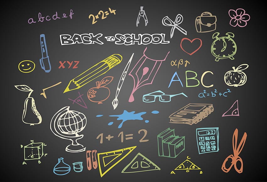Mehofond Back to School Photography Background Chalkboard Colorful Pens ...