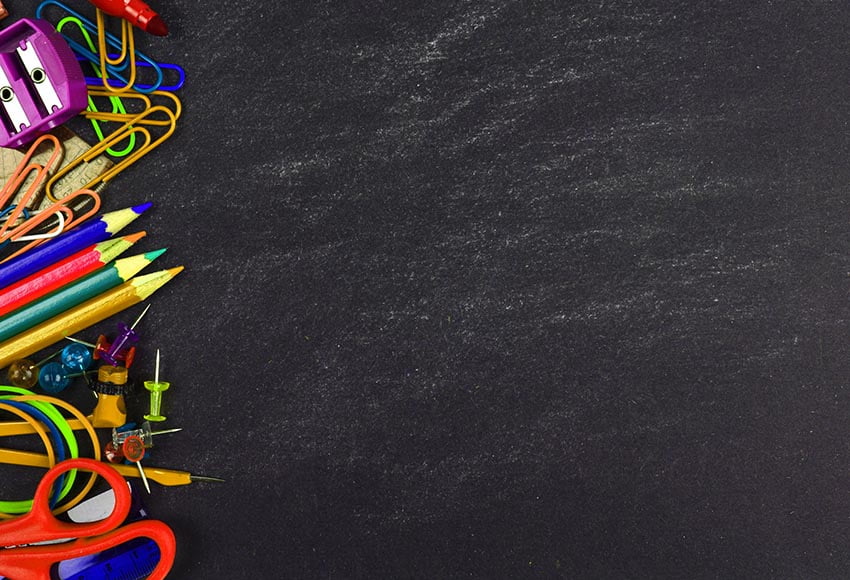 Mehofond Back to School Photography Background Chalkboard Colorful Pens ...