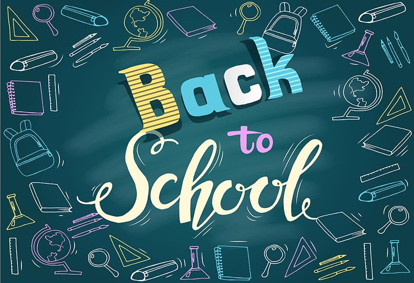Mehofond Back to School Photography Background Chalkboard Colorful Pens ...