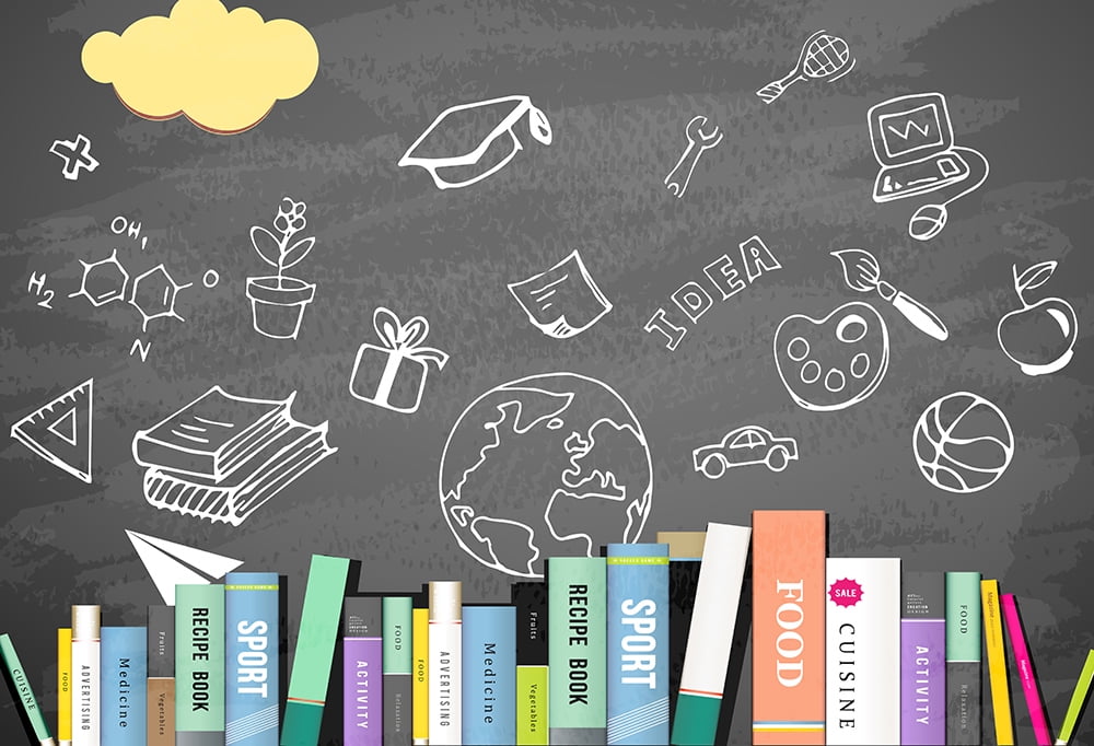 Mehofond Back to School Photography Background Chalkboard Colorful Pens ...