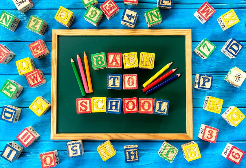 Mehofond Back to School Photography Background Chalkboard Colorful Pens ...