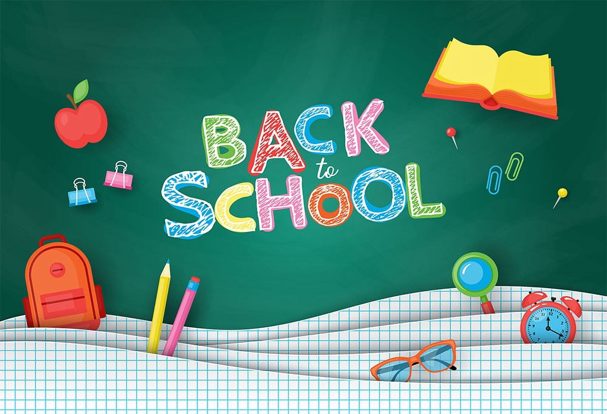 Mehofond Back to School Photography Background Chalkboard Colorful Pens ...