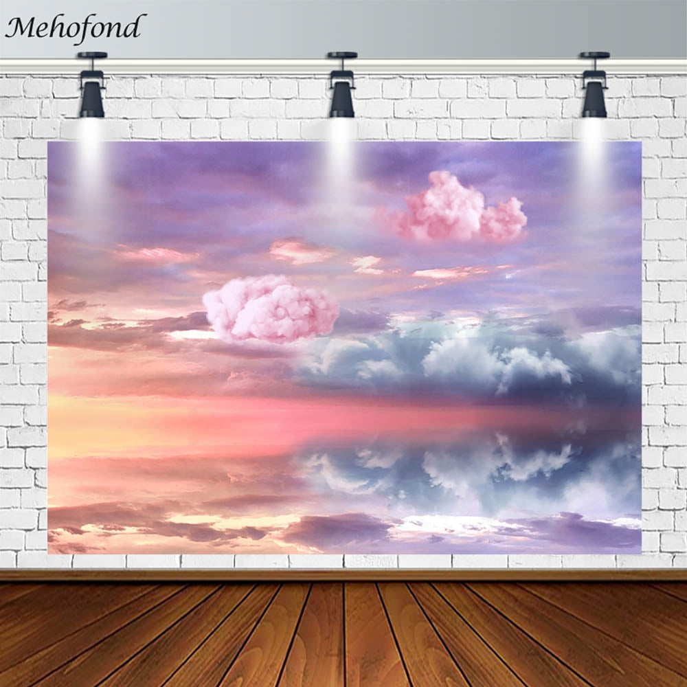 Mehofond Birthday Party Backdrop Colorful Cloud Evening Sky ration ...