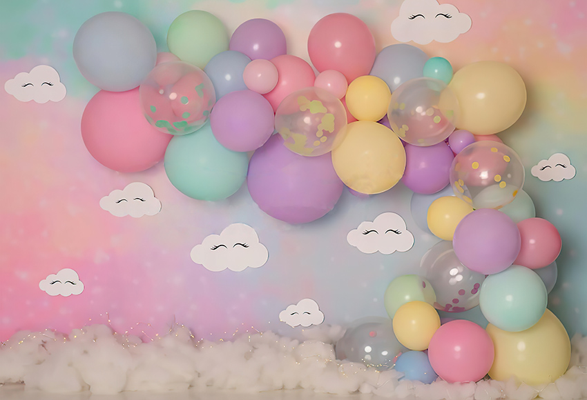 Mehofond Bohemian Photography Background Pink Balloons Girl Boy 1st ...