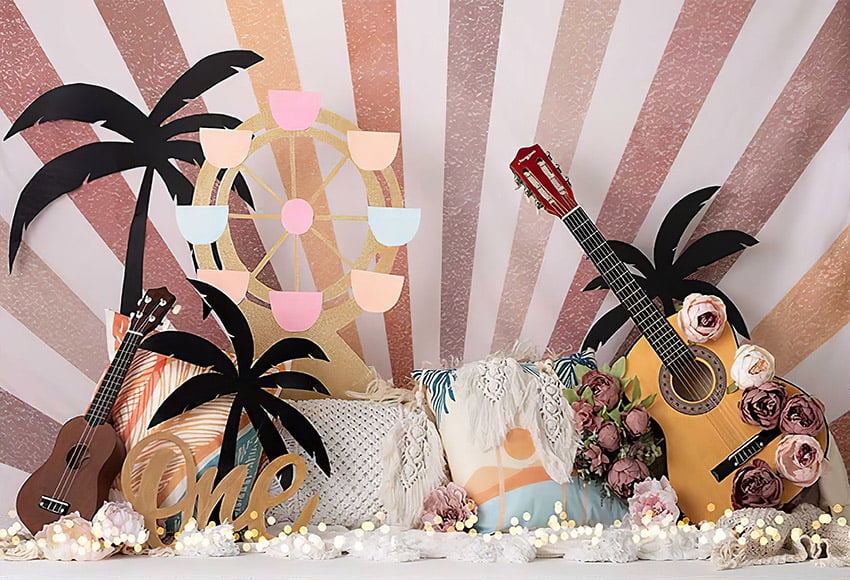 Mehofond Bohemian Photography Background Pink Balloons Girl Boy 1st ...