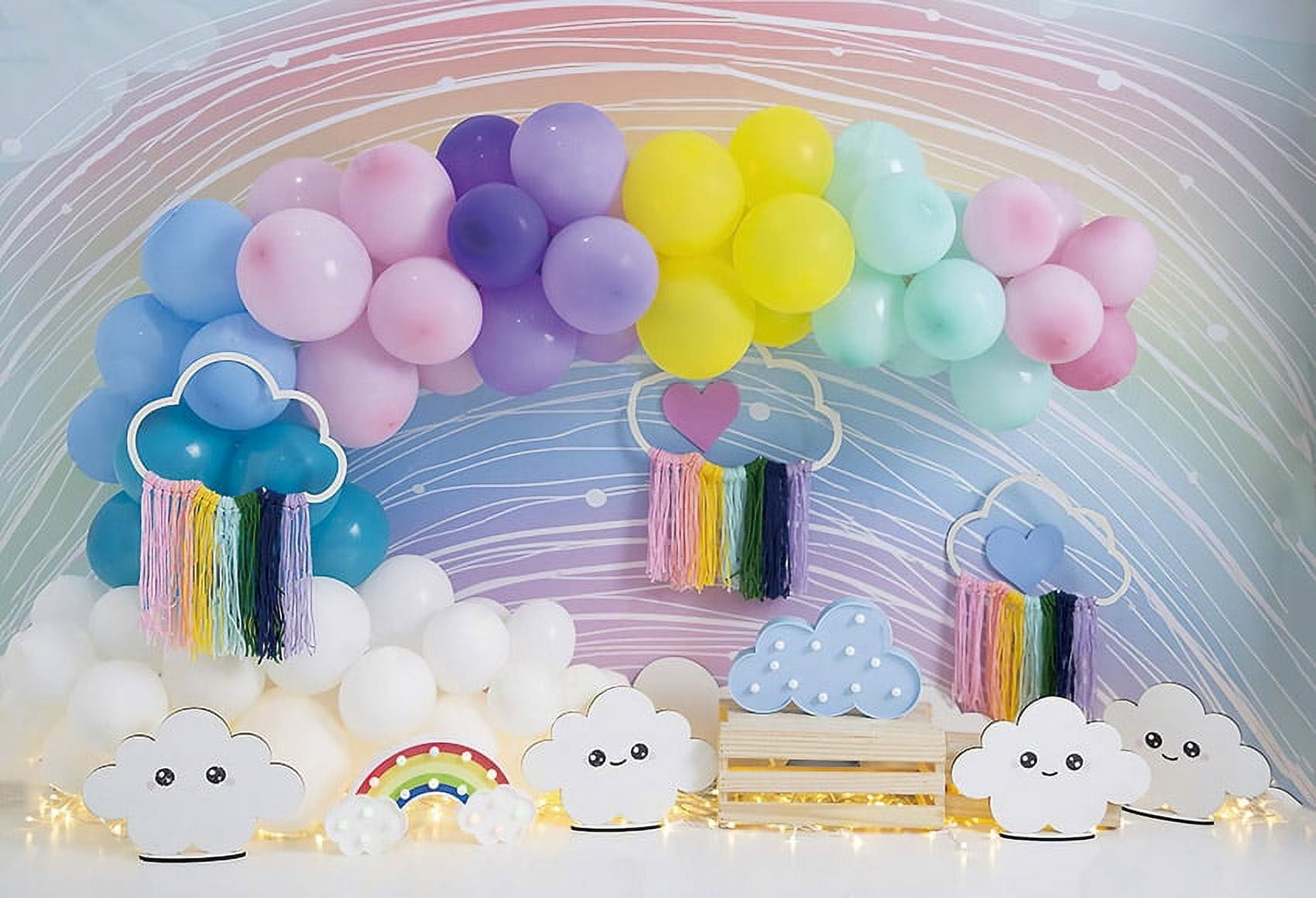 Mehofond Bohemian Photography Background Pink Balloons Girl Boy 1st ...