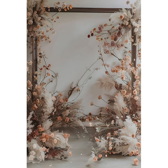 Mehofond Boho Pampas Flower Frame Photography Background Kids Birthday ...