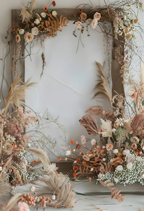 Mehofond Boho Pampas Flower Frame Photography Background Kids Birthday ...