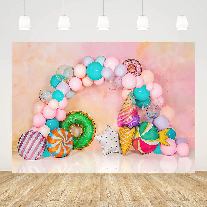Mehofond Candy Bar Photography Background Pink Balloon Girl Birthday ...